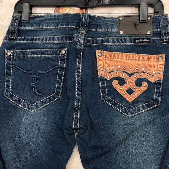 Trinity Ranch | Jeans | Western Leather Trim Rodeo Denim Ladies Jeans ...